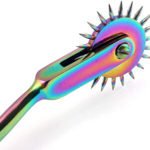 Fun Guru Wartenberg Neuro Pinwheel Stainless Steel 1 Head Diagnostic Instrument Pin Wheel - Multi Color Rainbow