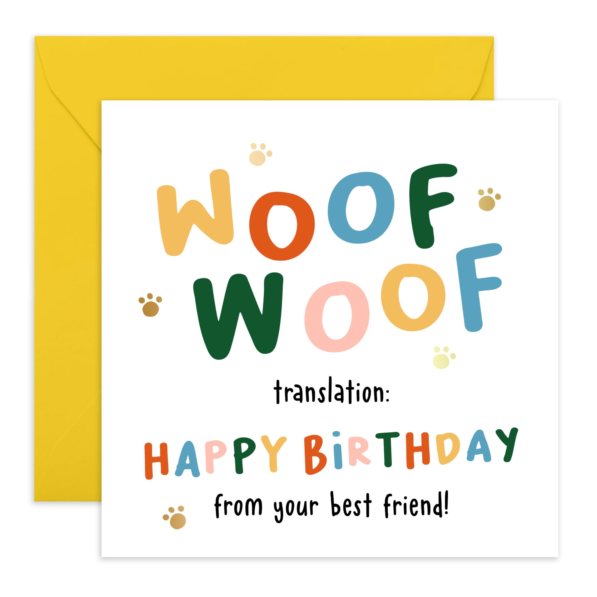 CENTRAL 23 Birthday Card From Dog - 'Woof Woof!' - Dog Mom Birthday Card - Dog Dad Birthday Card - Dog Owner Card - Pet Owner Birthday Card - Comes with Fun Stickers