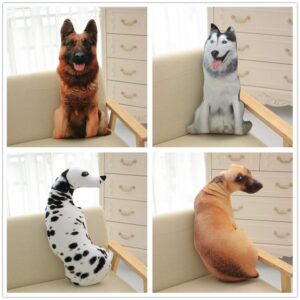 Toyvian 1PC 3D Dog Throw Pillow 3D Simulation Plush Stuffed Animal Cushion Pillow Toy for Kids, Home, Bed, Sofa (Hound 50cm)