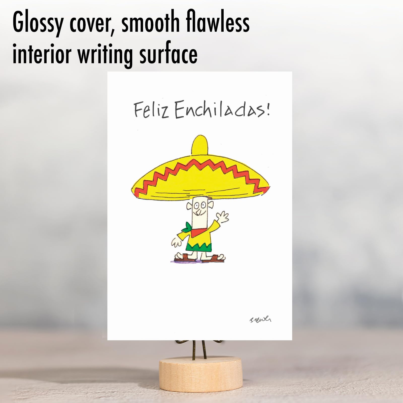 NobleWorks - 1 Cartoon Happy Birthday Card Funny - Hilarious Comic Greeting, Notecard with Envelope - Feliz Enchiladas C9589BDG