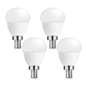 ydjoo led globe bulb 5w e14 light bulbs 50w equivalent g14 led bulbs daylight white 6000k e14 candelabra base light bulb 500lm for ceiling fan home lighting, 4 pack