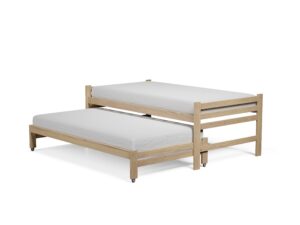 twin xl over twin size bed pennsylvania wooden wheeled platform bed solid pine wood with casters unfinished with wooden slats mattress support/no box spring needed – two beds set