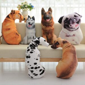 Toyvian 1PC 3D Dog Throw Pillow 3D Simulation Plush Stuffed Animal Cushion Pillow Toy for Kids, Home, Bed, Sofa (Hound 50cm)