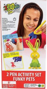 ido3d ultra - 2 pen set - funky pets, create 3d arts and crafts, drawing and painting supplies