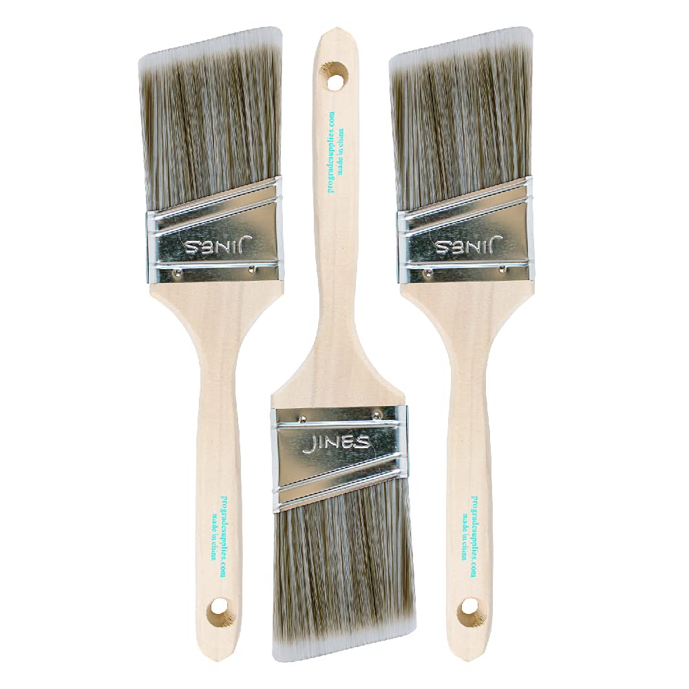 Vermeer Paint Brushes - 3-Pack - 2.5" Angle Sash Brushes for All Latex and Oil Paints & Stains - Home Improvement - Interior & Exterior Use