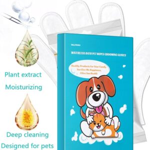 DALLYOUGU Single Use Waterless Pet Wipes Hypoallergenic for Bathing Paws and Butt,NO-Rinse Formula - No Shampoo Or Rinsing Required Cat Wipes,Use Dog Paw Wipes, Ears, Body and Eye