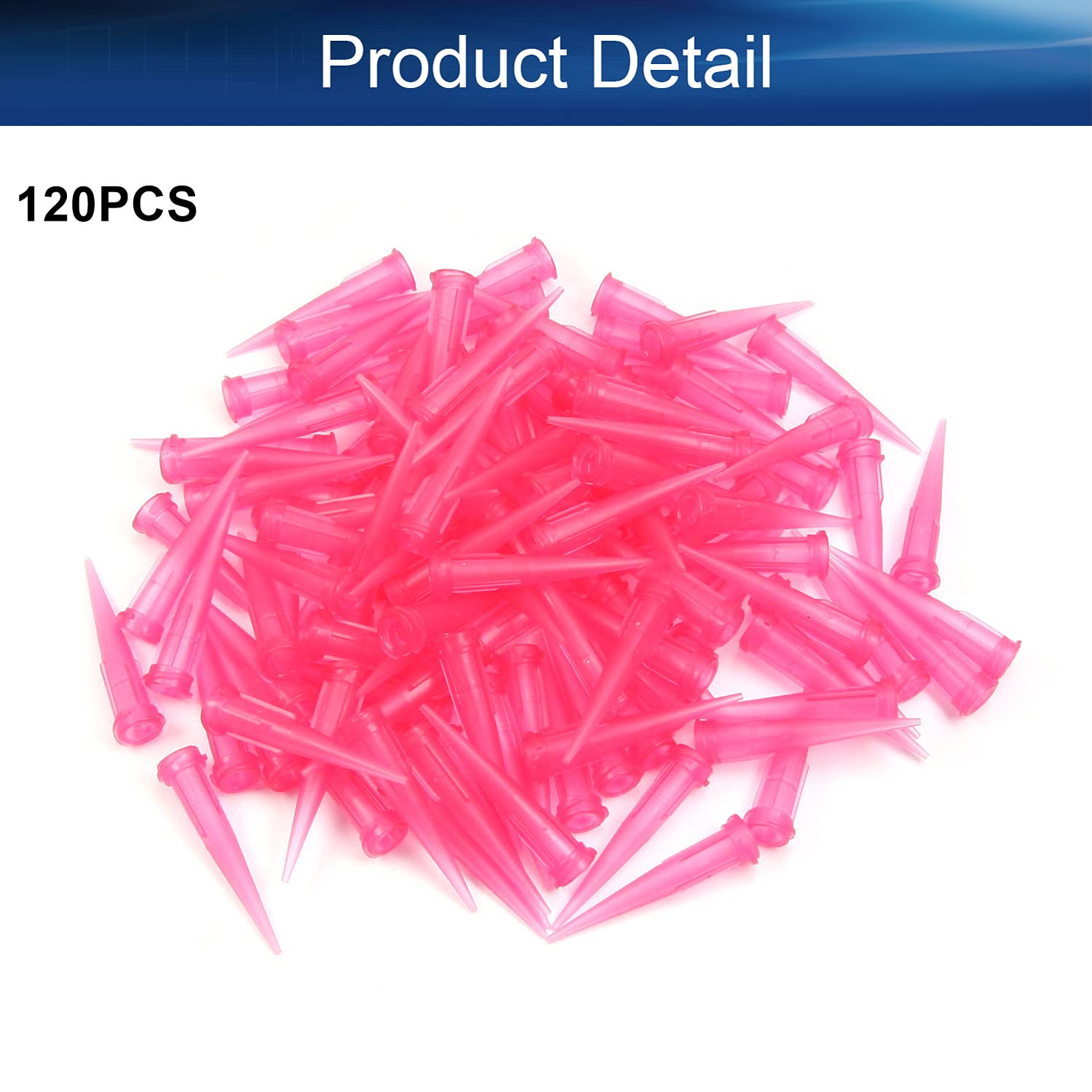 Auniwaig 120PCS 20Ga Plastic Tapered Pinhead Glue Liquid Dispenser Needles Luer Syringe Needle Tip Dispensing Fill Needle for Oil or Adhesive Applicator Pink