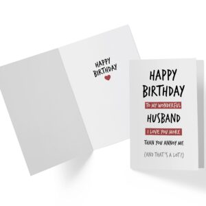 Funny Birthday Card for Husband, Large 5.5 x 8.5 Happy Birthday Card for Him, Husband Birthday Card from Wife, Karto More Than Husband