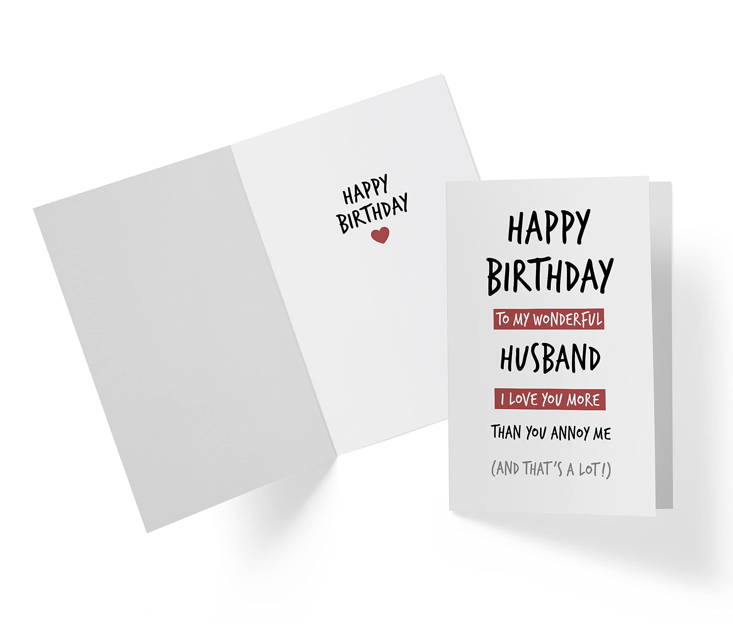 Funny Birthday Card for Husband, Large 5.5 x 8.5 Happy Birthday Card for Him, Husband Birthday Card from Wife, Karto More Than Husband