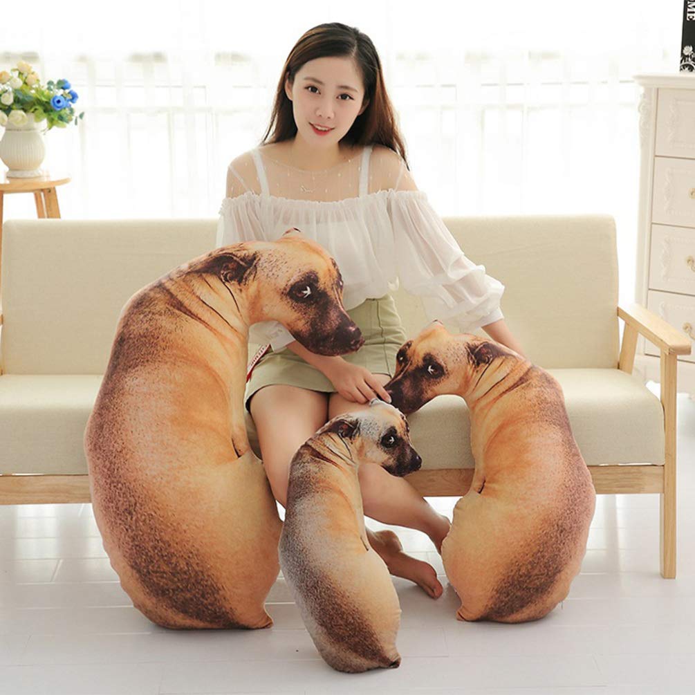 Toyvian 1PC 3D Dog Throw Pillow 3D Simulation Plush Stuffed Animal Cushion Pillow Toy for Kids, Home, Bed, Sofa (Hound 50cm)