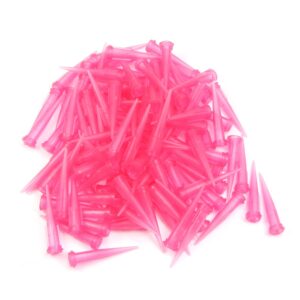 auniwaig 120pcs 20ga plastic tapered pinhead glue liquid dispenser needles luer syringe needle tip dispensing fill needle for oil or adhesive applicator pink