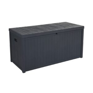 aiziji 113 gallon outdoor deck box storage for outdoor pillows, pool toys, garden tools, furniture and sports equipment | water-resistant