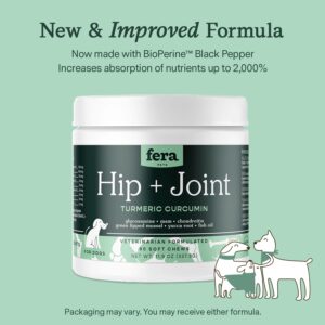 Fera Pets - Health Bundle of 3, Includes Fish Oil for Cats and Dogs (8oz), Organic Probiotics for Dogs and Cats with Prebiotics (60 Scoops), Hip and Joint Support for Dogs (90 Soft Chews)