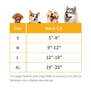 Protective Inflatable Collar for Dogs and Cats - Soft Recovery Pet Cone, E-Collar Does not Impede Vision Orange L