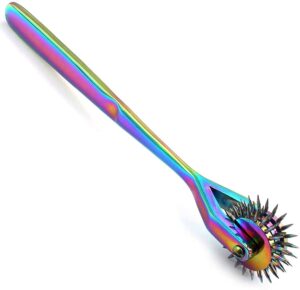 fun guru wartenberg neuro pinwheel stainless steel 3 head diagnostic instrument pin wheel - multi color rainbow