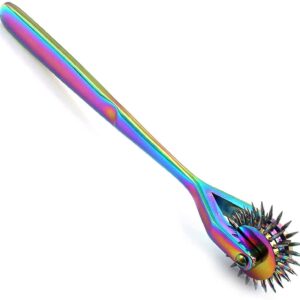 Fun Guru Wartenberg Neuro Pinwheel Stainless Steel 3 Head Diagnostic Instrument Pin Wheel - Multi Color Rainbow