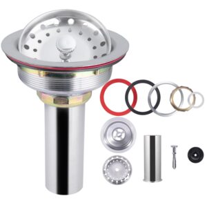 uni-drain kitchen sink drain stainless steel replacement kits for opening 3-1/2" with basket strainer, kitchen sink drain assembly for kitchen