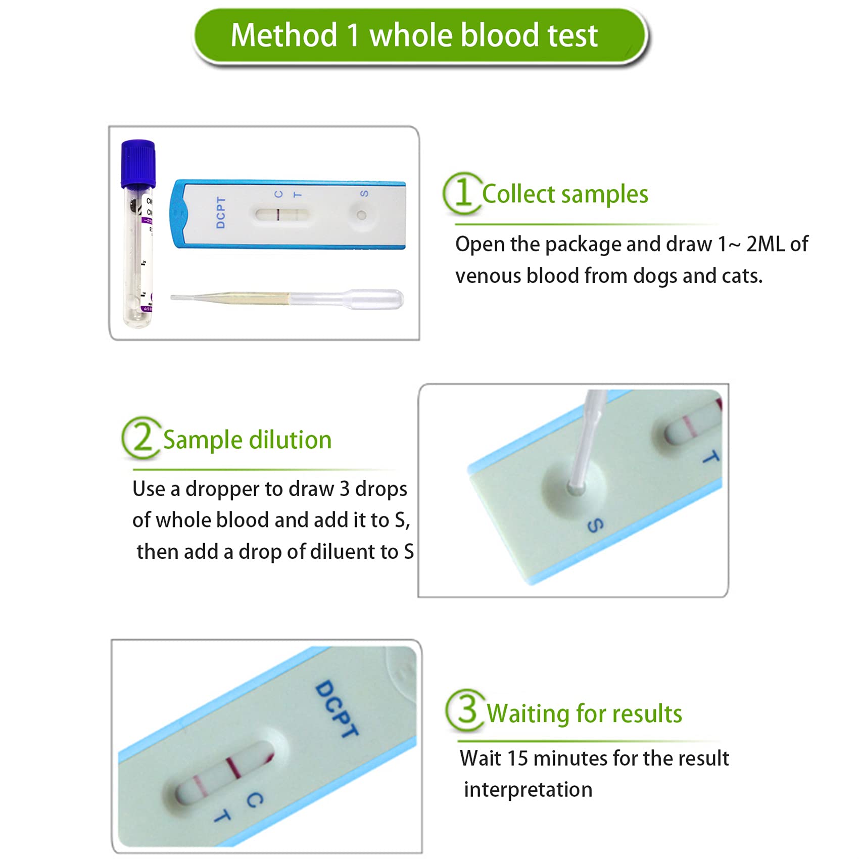 Pet Dog Pregnancy Pregnant Test Paper Strip,Fast and Accurate Detection includes All Required Accessories,for Dog Cat Veterinaria Disposable Pet Clinic Equipment (2PCS)