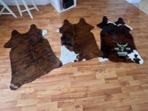 cowhides calfskin cowhide rug leather area rug set (3) mini cowhide