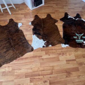 Cowhides Calfskin Cowhide Rug Leather Area Rug Set (3) Mini Cowhide