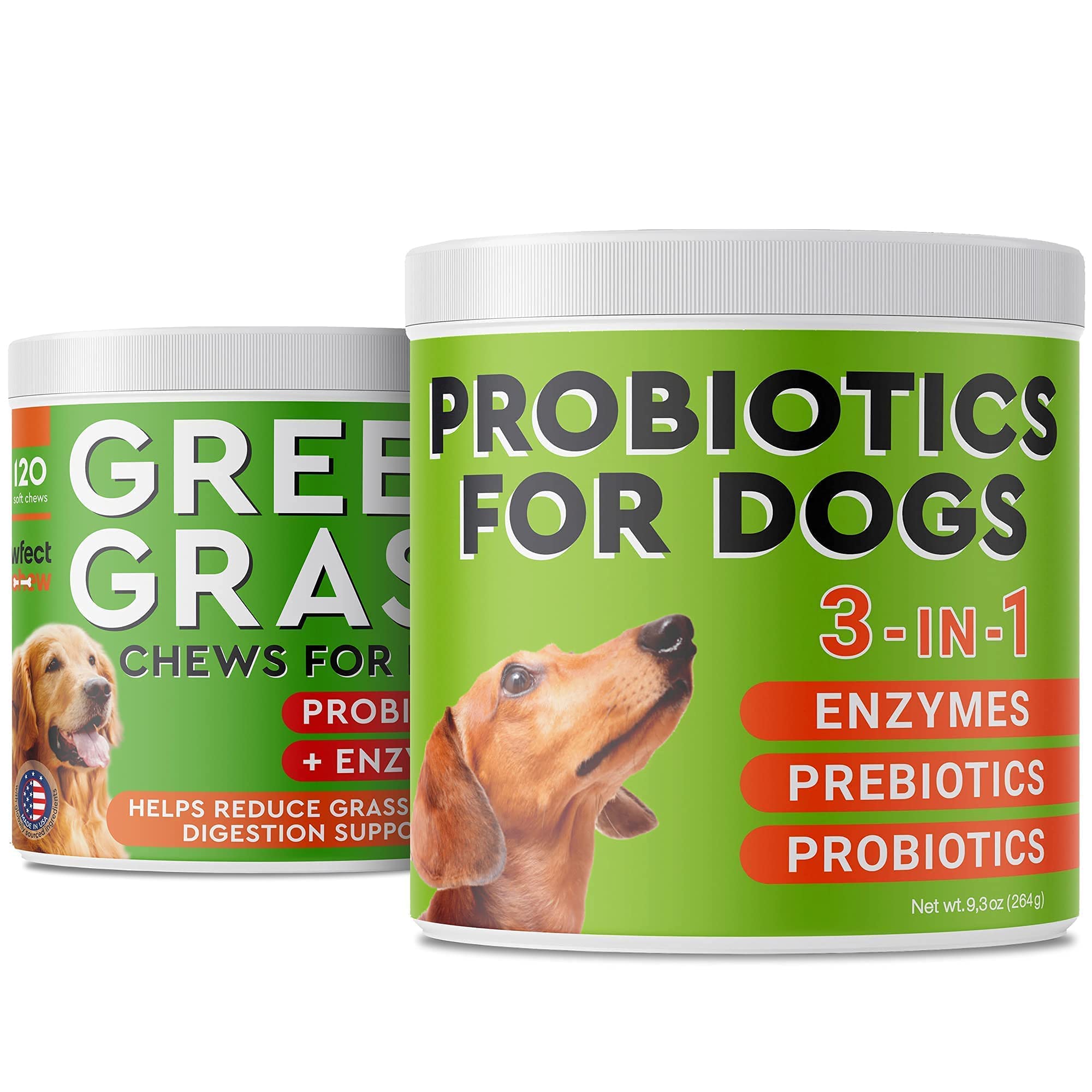 PAWFECTCHEW Dog Pee Grass Restore + Probiotics for Dogs Bundle - Dog Urine Neutralizer for Grass Burn Spots, Lawn Repair - Allergy Relief Dog Probiotics Chews + Digestive Enzymes - Made in USA