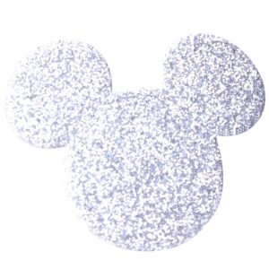 CHCN 100 pcs 1.5inche Mickey Mouse Theme Confetti Silver Glitter & Baby Blue Minnie Mouse Mickey Inspired Confetti for Boy Birthday Party Bridal Shower Festival Theme Party Decorations Supplies