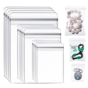 clabby clear pvc jewelry bags plastic transparent jewelry rings earrings packing storage pouch anti tarnish zip lock bags for holding jewelries, 2 x 2.8 inch, 2.8 x 4 inch, 3.5 x 5 inch(120 pieces)