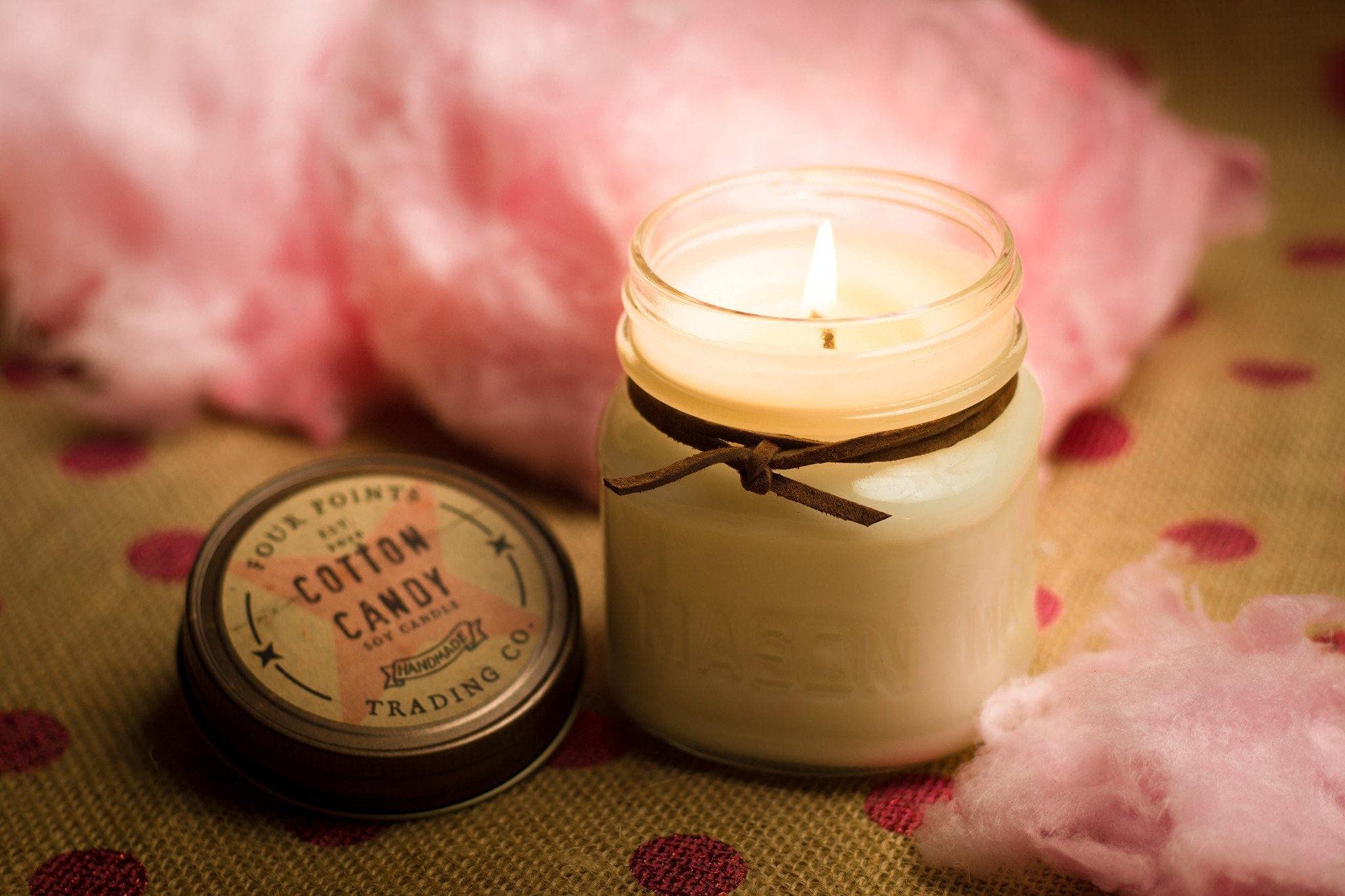 Four Points Trading Co. Cotton Candy 8 Oz Scented Soy Aromatherapy Candle w/Jar