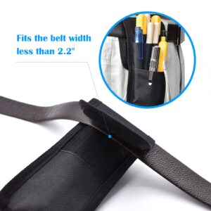 KATOLK 2 Pcs Belt Pen Holder, Multifunctional Adjustable Tactical Pencil Pouch, Detachable Military Duty Pencil Sleeve Case, Can Hold Pens, Rulers and Scissors, Black