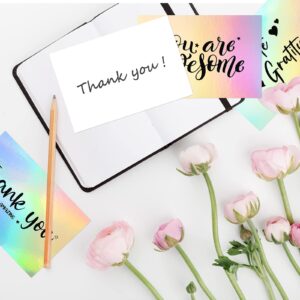 Holographic Thank You Cards Appreciation Postcards You Are Awesome Greeting Cards Thank You for Making a Difference Cards for Students Volunteers Teachers Graduation Nurses,4 x 6 Inch(60 Pieces)