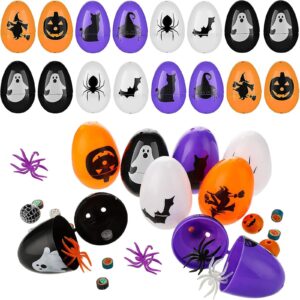 24 pieces halloween easter eggs halloween party plastic fillable egg container halloween egg scavenger hunt for trick or treating candy mini package treat container boxes halloween party supplies