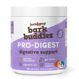 Jack&Pup Bundle - Bully Sticks + Pro-Digest Supplements | 12-Inch Odor Free [Standard Size] Bully Sticks (5 Pack) | Pro-Digest Probiotics for Dogs (60 Chews)…