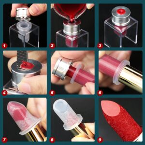 HEALLILY DIY Lipstick Mold Silicone Lipstick Mold Making Tool Makeup Cosmetics Lipstick Mould Homemade Lipstick Tube Diy Mold Crafts 4pcs