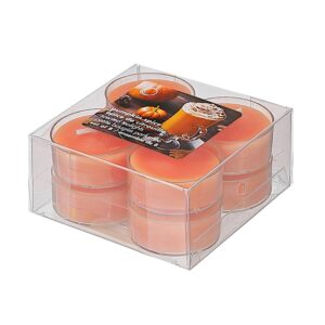 ih casadecor 8 pk scented tealights (pumpkin spice) -set of 2 candles, orange