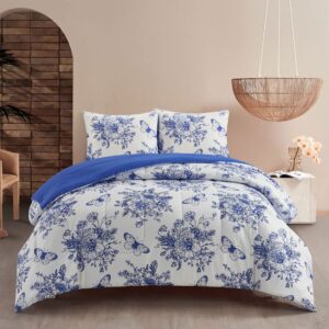 heritage kids beau jardin kids 2 piece soft comforter set, twin/twin xl, blue