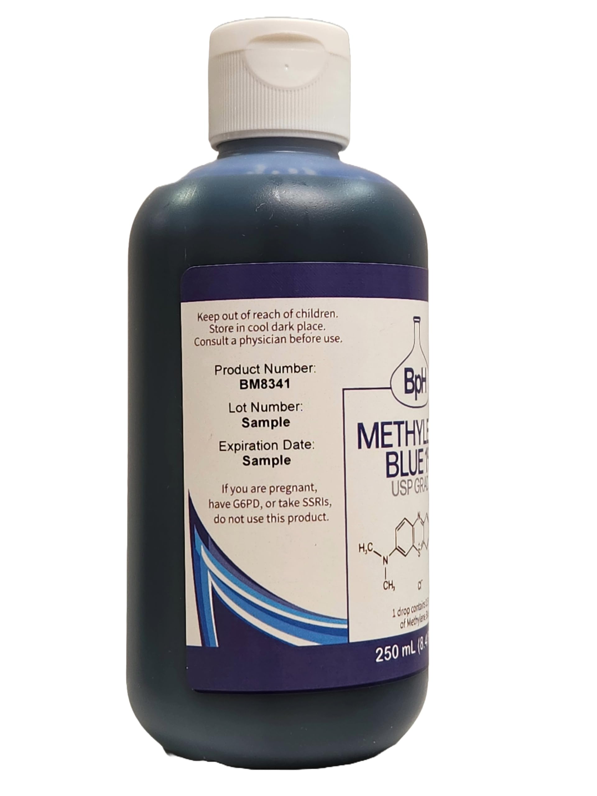 Methylene Blue, 1% USP (Pharmaceutical) Grade, 250 mL (8.4 fl oz); 3rd Party Tested