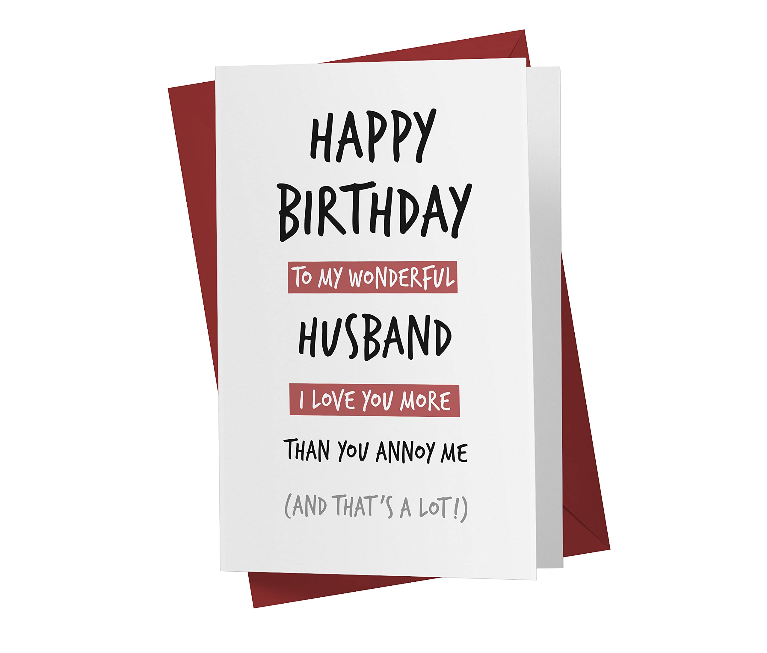 Funny Birthday Card for Husband, Large 5.5 x 8.5 Happy Birthday Card for Him, Husband Birthday Card from Wife, Karto More Than Husband