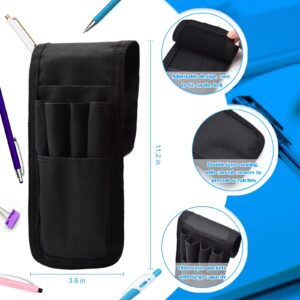 KATOLK 2 Pcs Belt Pen Holder, Multifunctional Adjustable Tactical Pencil Pouch, Detachable Military Duty Pencil Sleeve Case, Can Hold Pens, Rulers and Scissors, Black