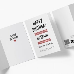 Funny Birthday Card for Husband, Large 5.5 x 8.5 Happy Birthday Card for Him, Husband Birthday Card from Wife, Karto More Than Husband