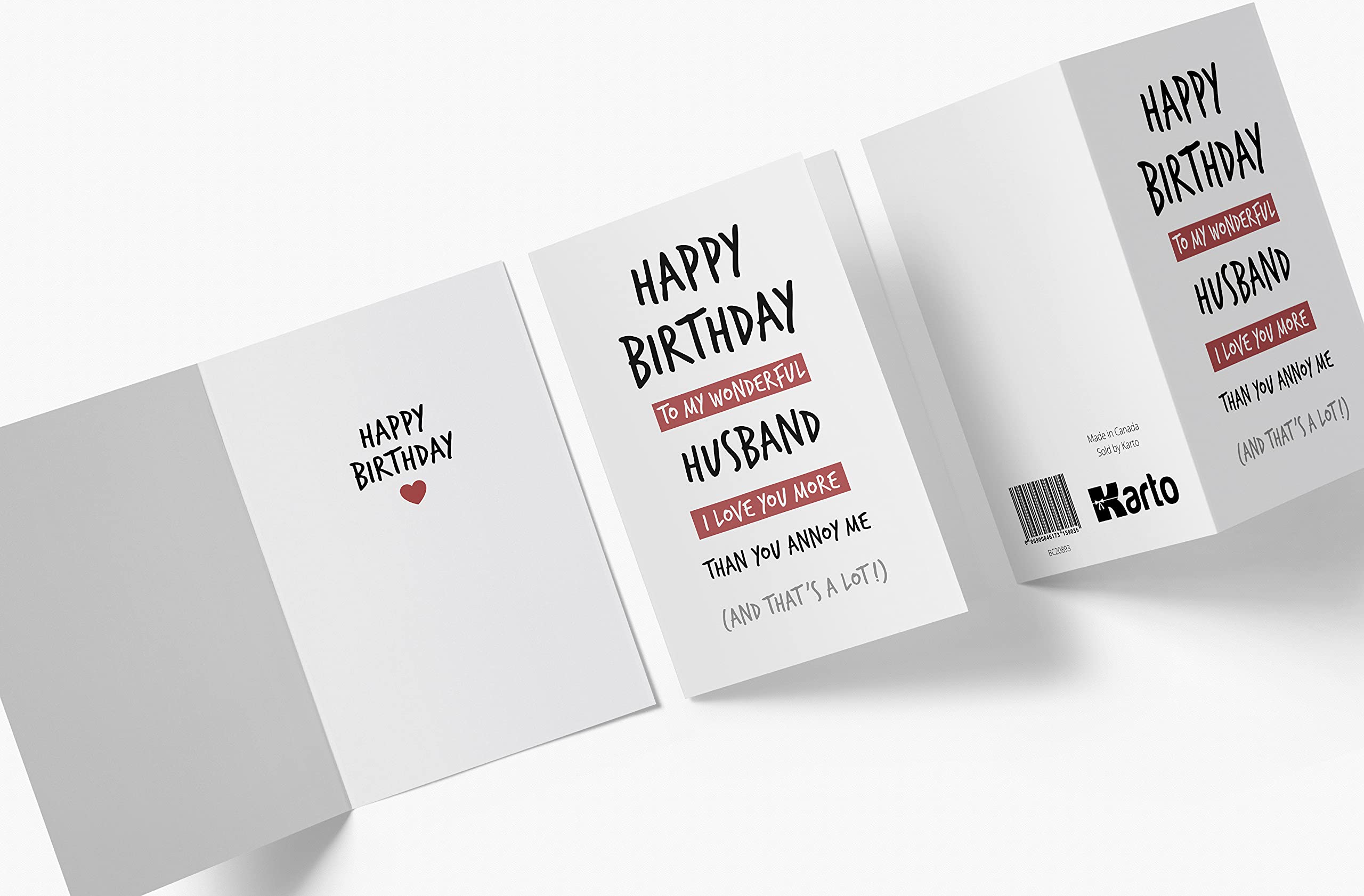 Funny Birthday Card for Husband, Large 5.5 x 8.5 Happy Birthday Card for Him, Husband Birthday Card from Wife, Karto More Than Husband