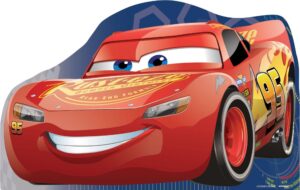 party city lightning mcqueen cardboard cutout, 3ft wide, freestanding decoration, party supplies, cars 3, 1 count