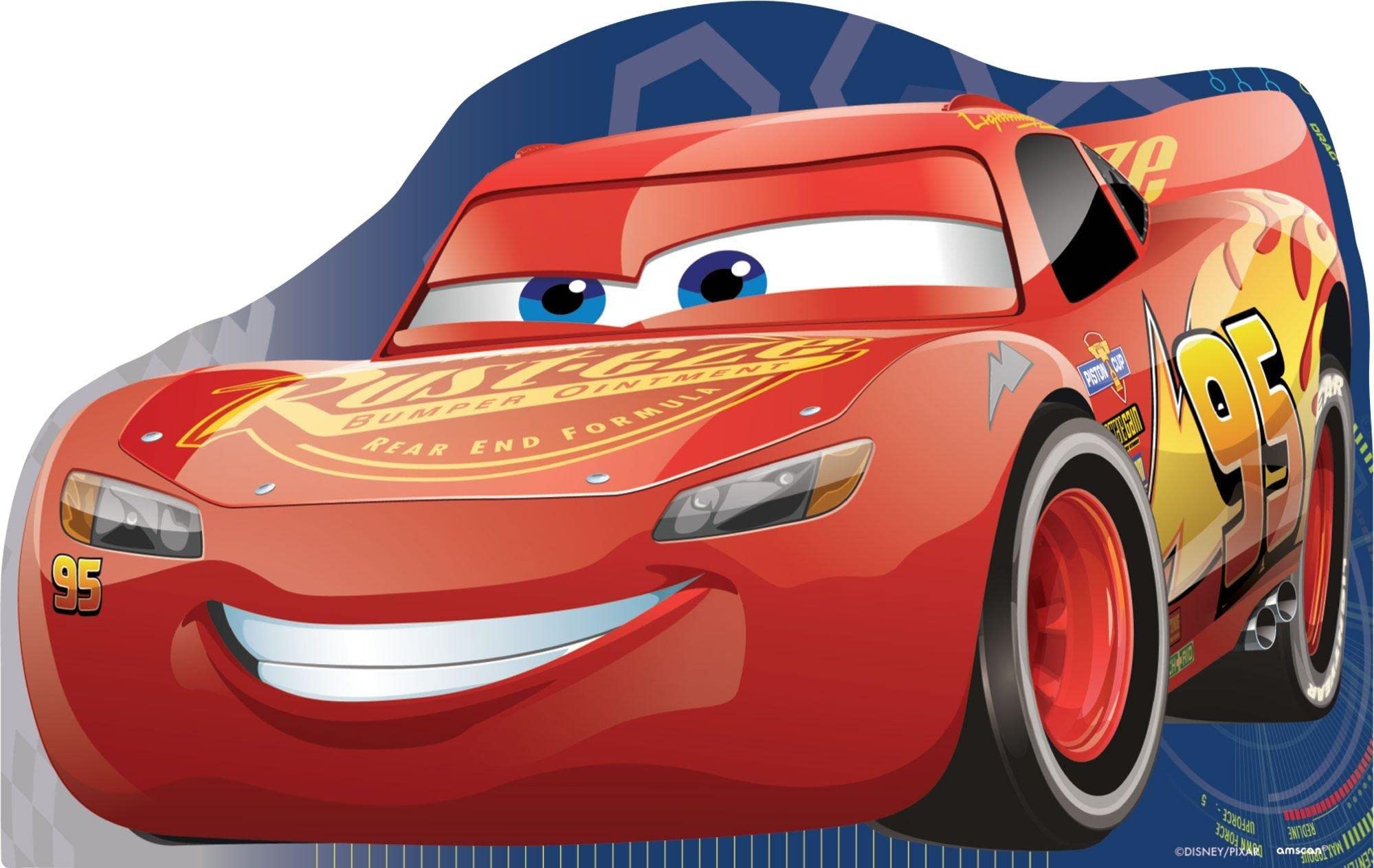 Party City Lightning McQueen Cardboard Cutout, 3ft Wide, Freestanding Decoration, Party Supplies, Cars 3, 1 Count