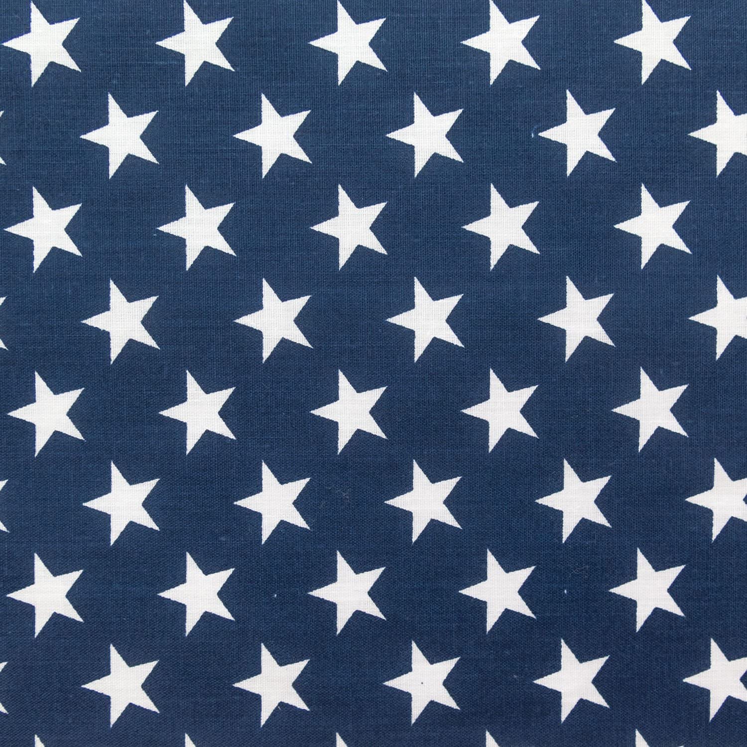 Ad Fabric, American Star Navy Blue Print Poly Cotton Fabric by The Yard, 58”/60” Wide