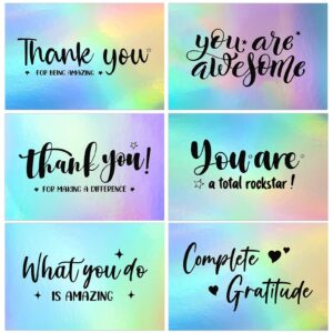 holographic thank you cards appreciation postcards you are awesome greeting cards thank you for making a difference cards for students volunteers teachers graduation nurses,4 x 6 inch(60 pieces)