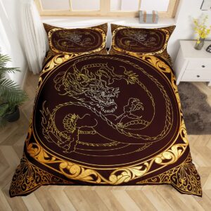 dragon bedding set king size,chinese snake dragon theme duvet cover set for kid teen boys girls,dragon pattern comforter cover decorative room,chinese culture quilt cover with 2 pillowcases