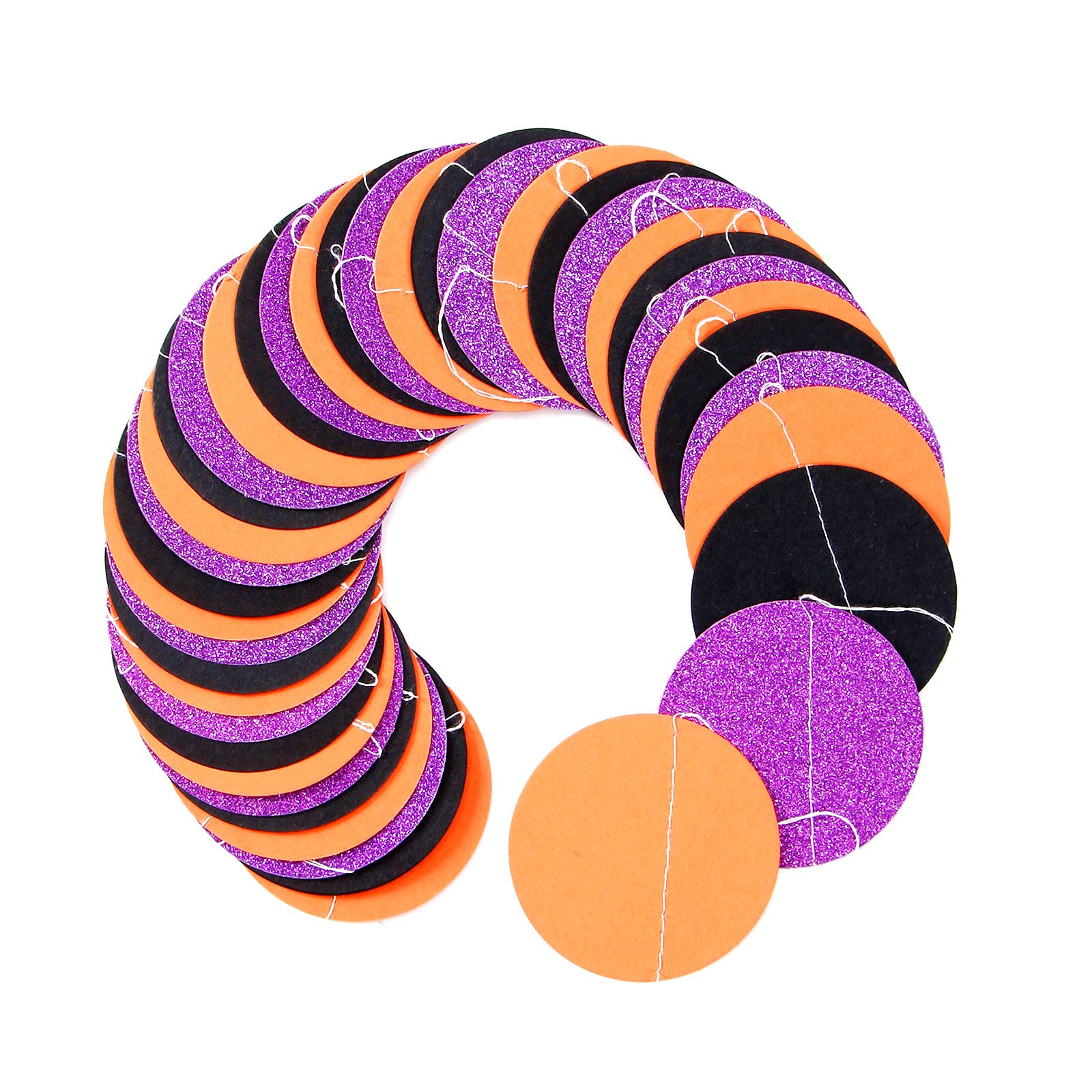 Black-Orange Purple Halloween Party-Decorations Streamers-Garland - 52ft Birthday Baby Shower Decorations Paper Banner, Graduation 2024 Glitter Hanging Decoration Bunting Supplies Lasting Surprise