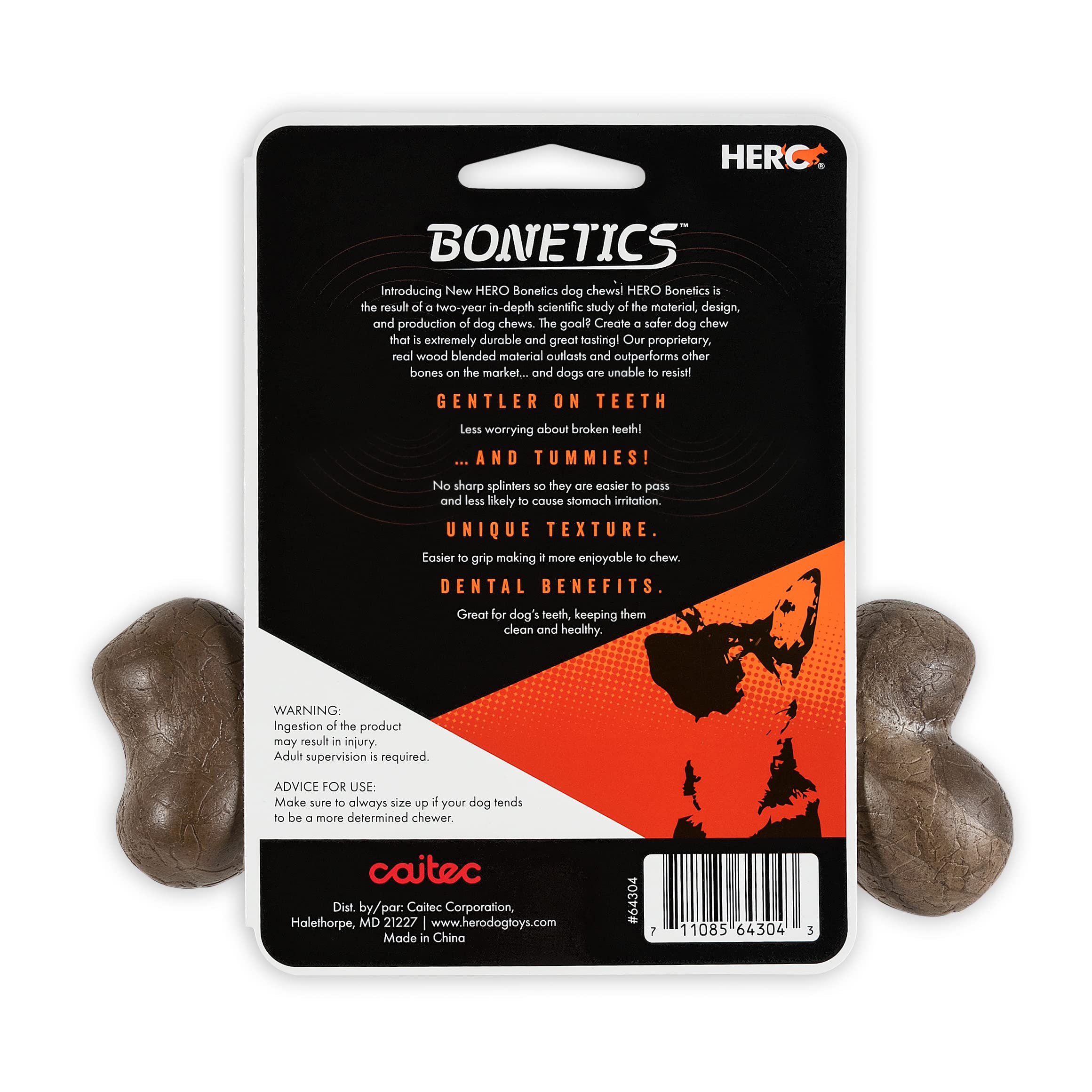 Hero | Bonetics Femur Bone | Dog Bones | Puppy Bones | Designed for Extra Large Dogs Up to 75 lbs (Bacon Flavor)