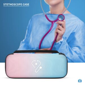 YINKE Stethoscope Case for 3M Littmann Classic III/Cardiology IV/Lightweight II S.E. & MDF Acoustica Stethoscope, Hard Organizer Storage Bag for Nurses and Doctors Accessory (Gradient)