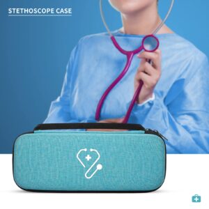 YINKE Stethoscope Case for 3M Littmann Classic III/Cardiology IV/Lightweight II S.E. & MDF Acoustica Stethoscope, Hard Organizer Storage Bag for Nurses and Doctors Accessory (Blue)