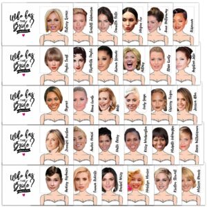 Nopoben Bridal Shower Games - Who Has The Bride Scratch Off Celebrity Cards, Bachelorette Party Games Supplies – 36 Cards(N06-Baika)